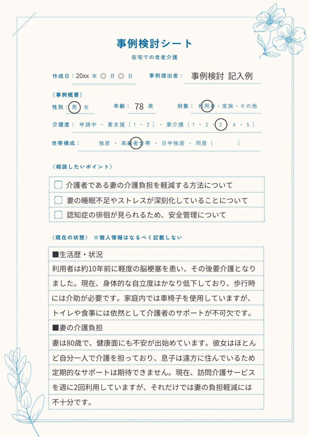 【ケアマネ向け】事例検討会の進め方を解説！検討シートの記入例も紹介